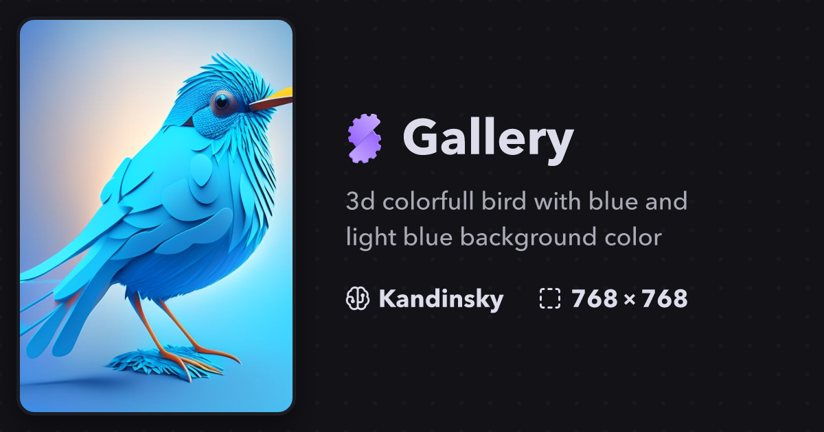 "3d colorfull bird with blue and light..." | Gallery | Stablecog