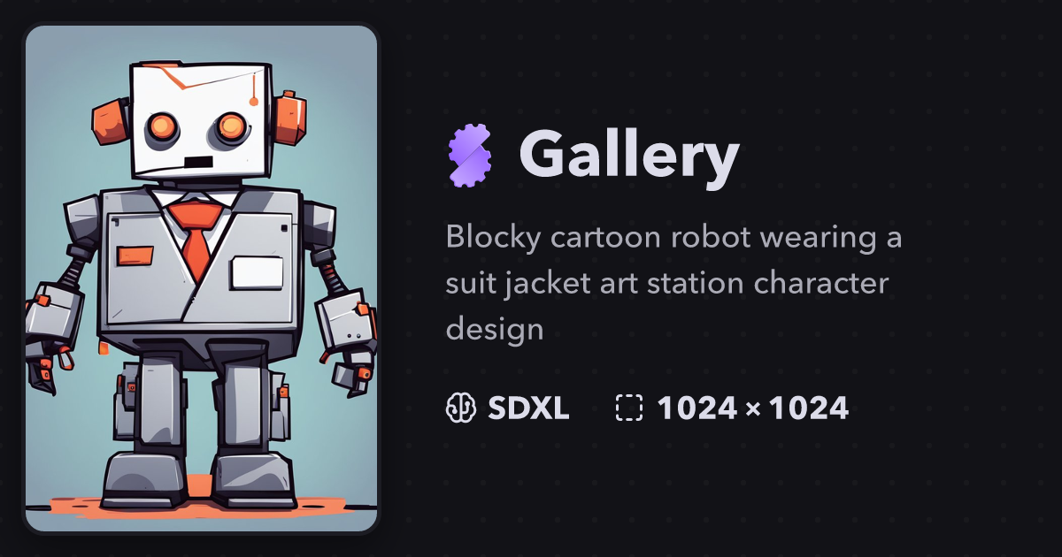 "Blocky cartoon robot wearing a suit j..." | Gallery | Stablecog