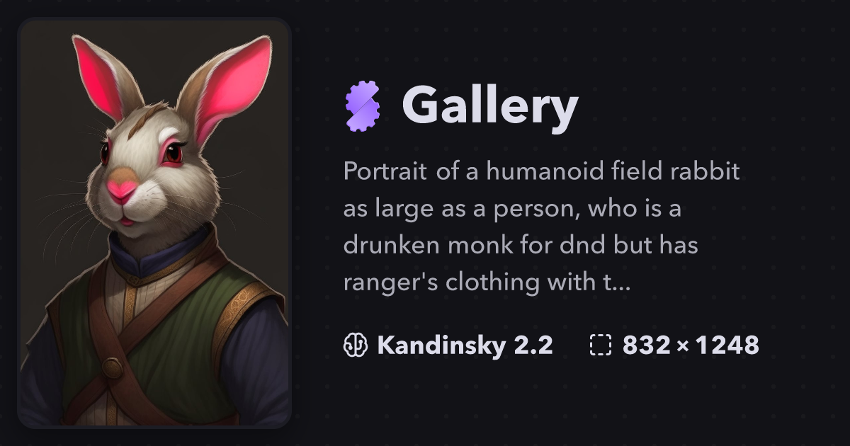 "Portrait of a humanoid field rabbit as l..." | Gallery | Stablecog