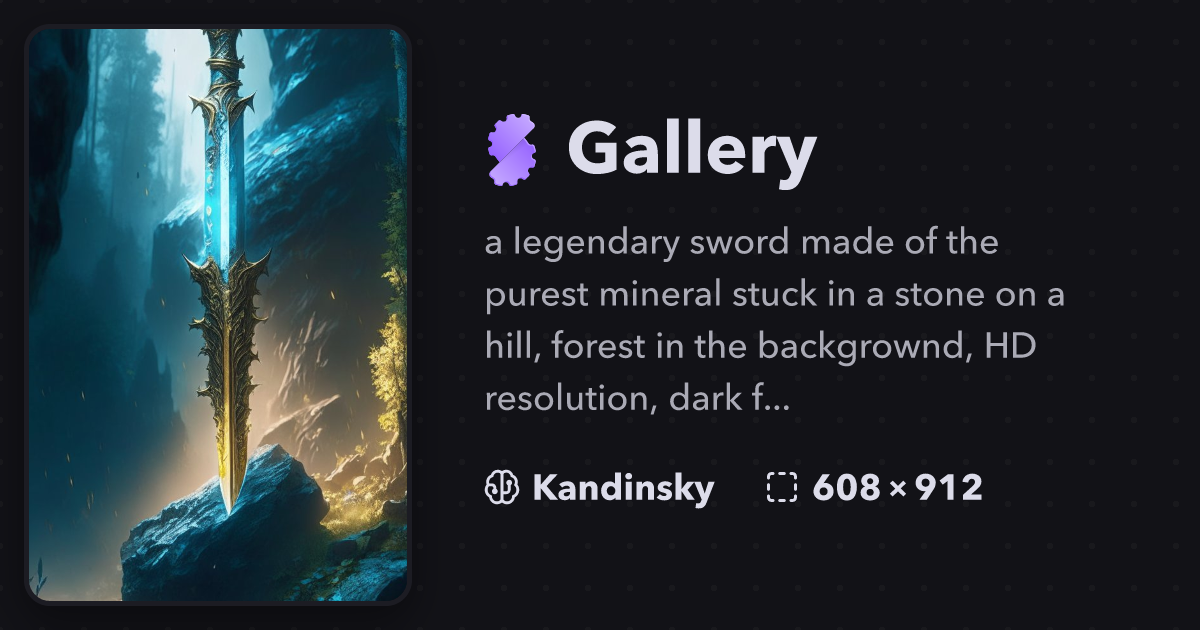 "a legendary sword made of the purest ..." | Gallery | Stablecog
