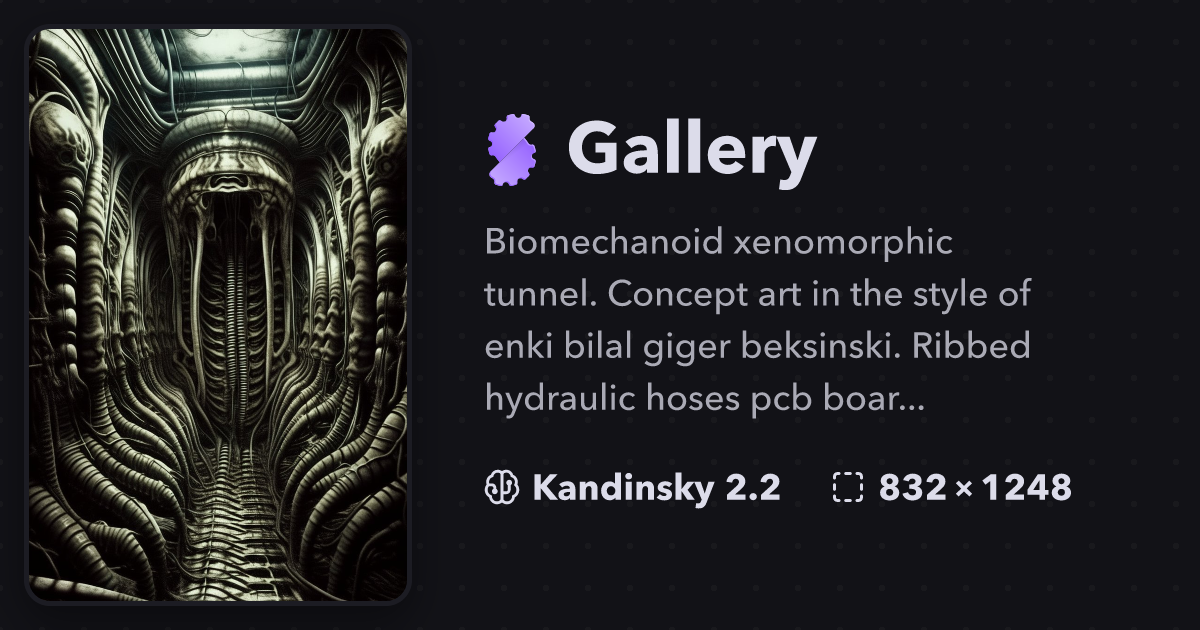 "Biomechanoid xenomorphic tunnel. Conc..." | Gallery | Stablecog