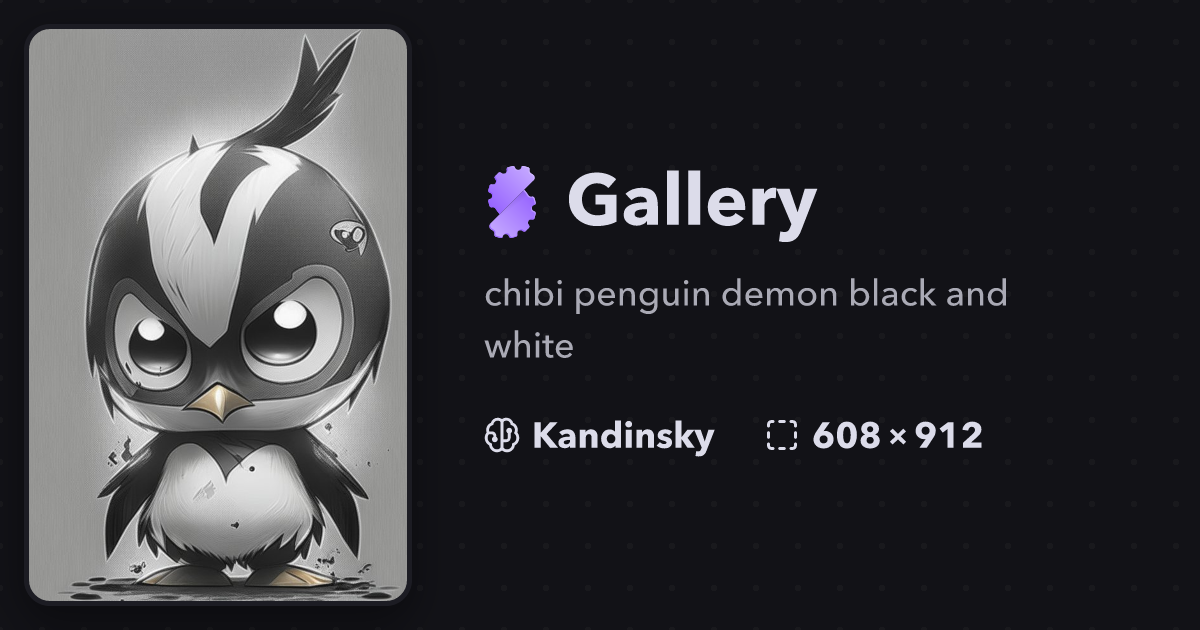 "chibi penguin demon black and white" | Gallery | Stablecog