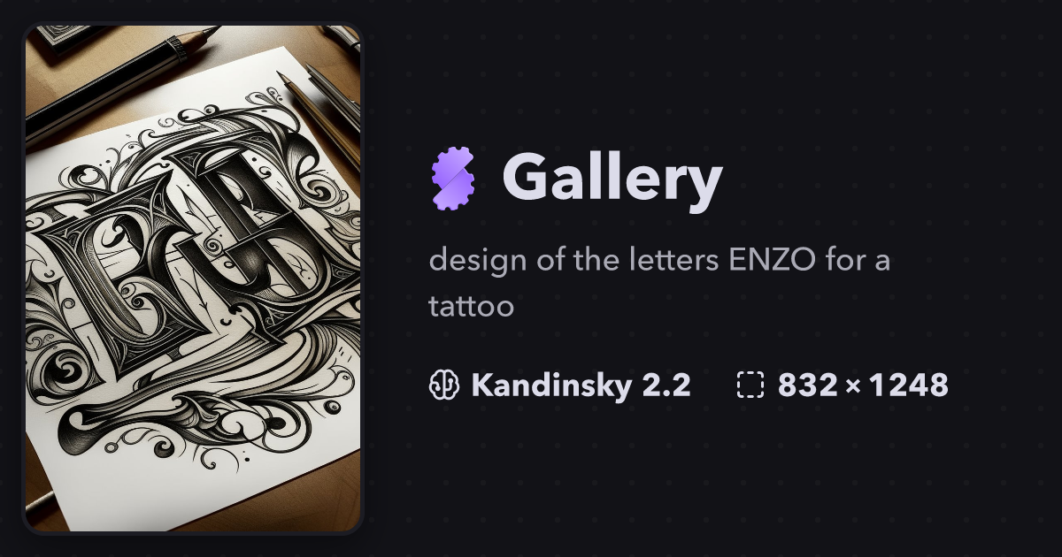 "design of the letters ENZO for a tattoo" | Gallery | Stablecog