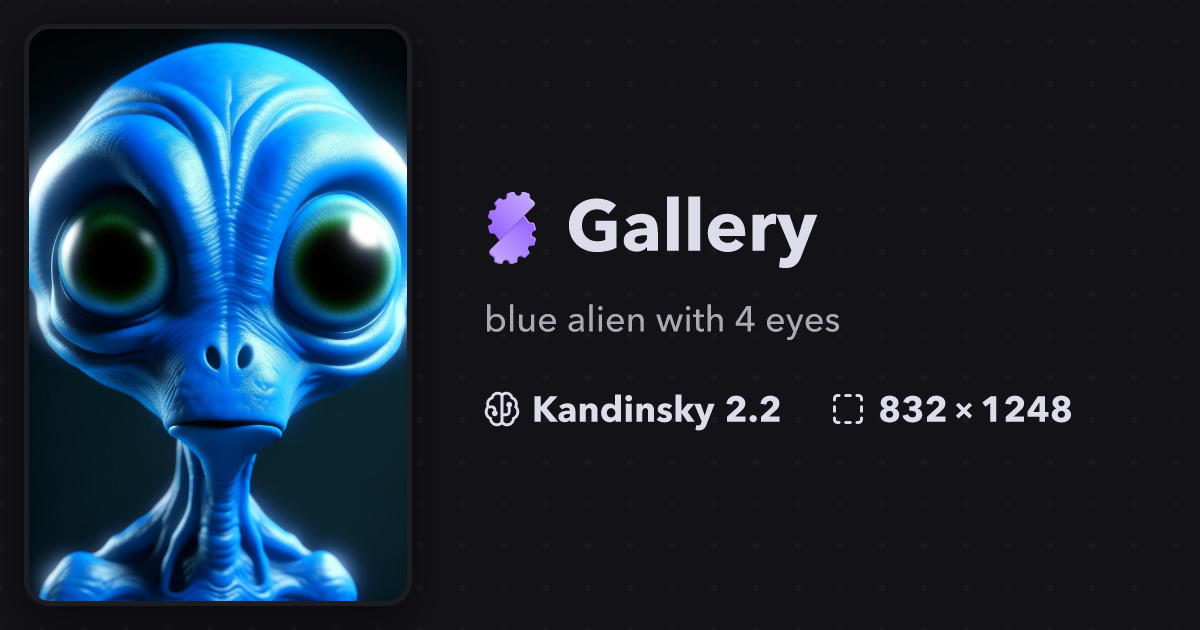"blue alien with 4 eyes" | Gallery | Stablecog
