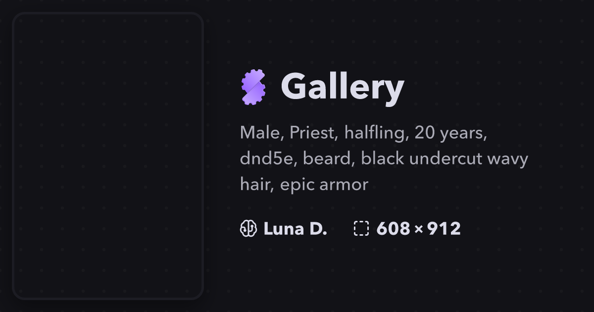 "Male, Priest, halfling, 20 years, dnd..." | Gallery | Stablecog