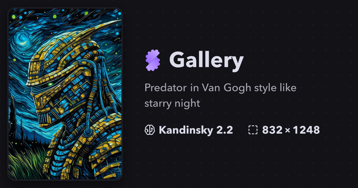 "Predator in Van Gogh style like starr..." | Gallery | Stablecog