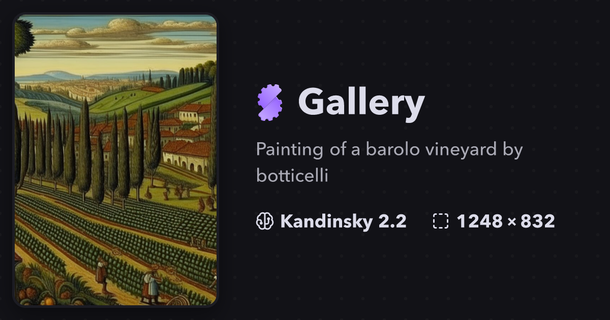Painting of a barolo vineyard by botticelli | Gallery