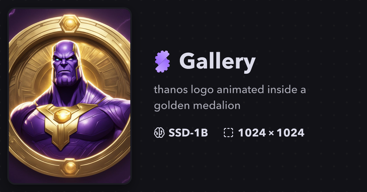 "thanos logo animated inside a golden ..." | Gallery | Stablecog