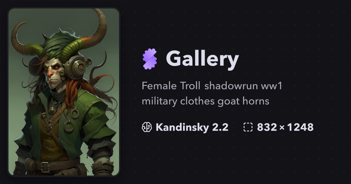 "Female Troll shadowrun ww1 military c..." | Gallery | Stablecog