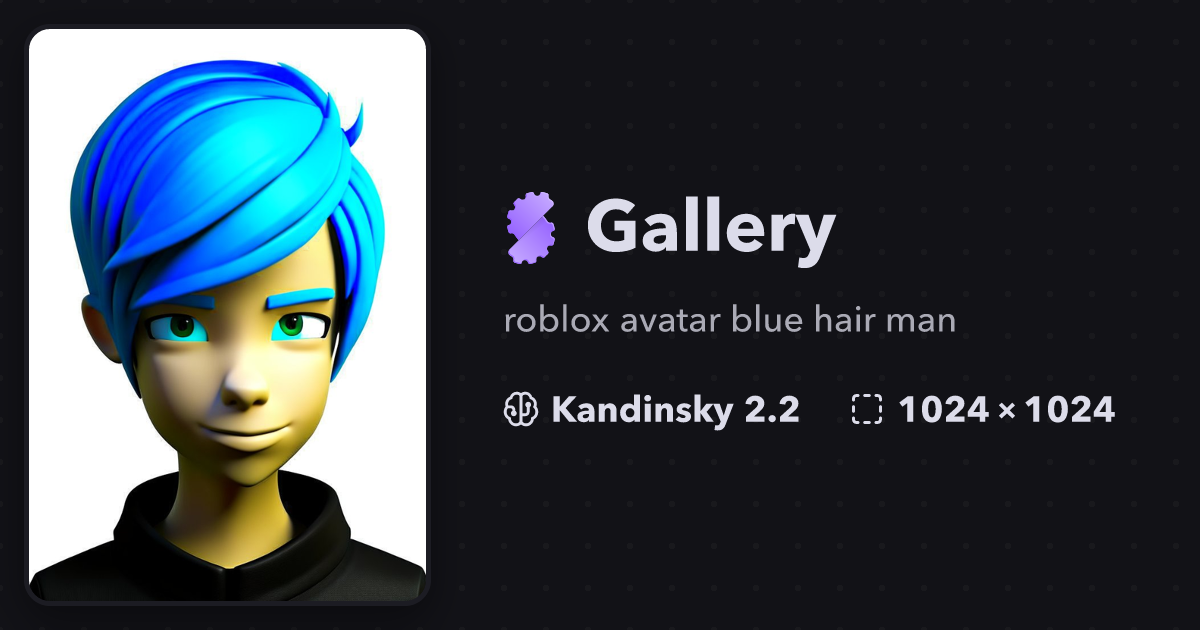 "roblox avatar blue hair man" | Gallery | Stablecog