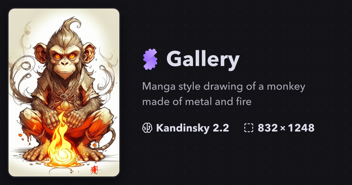 "Manga style drawing of a monkey made ..." | Gallery | Stablecog