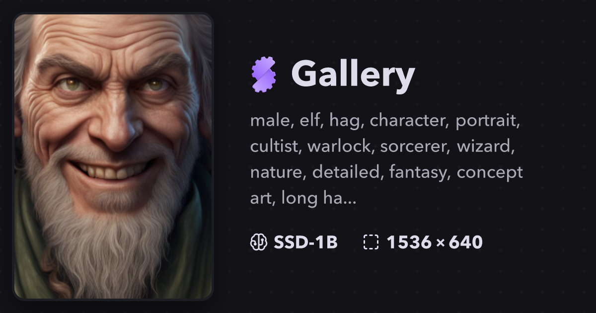"male, elf, hag, character, portrait, ..." | Gallery | Stablecog