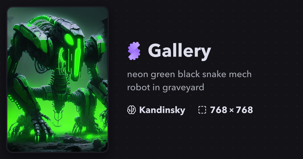 "neon green black snake mech robot in ..." | Gallery | Stablecog