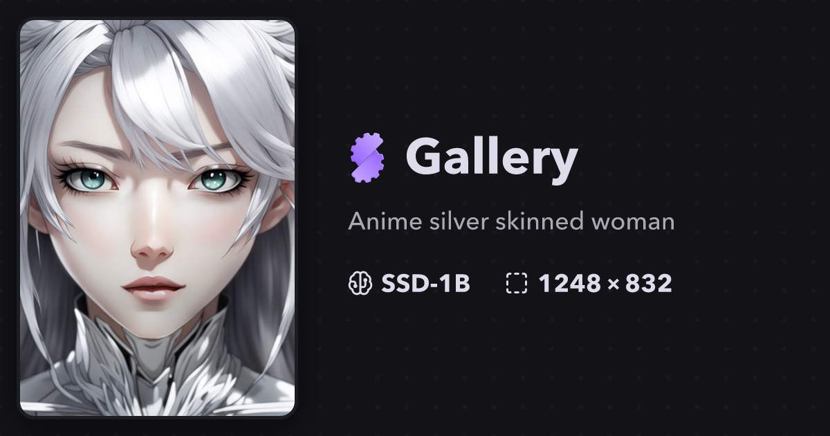 "Anime silver skinned woman" | Gallery | Stablecog