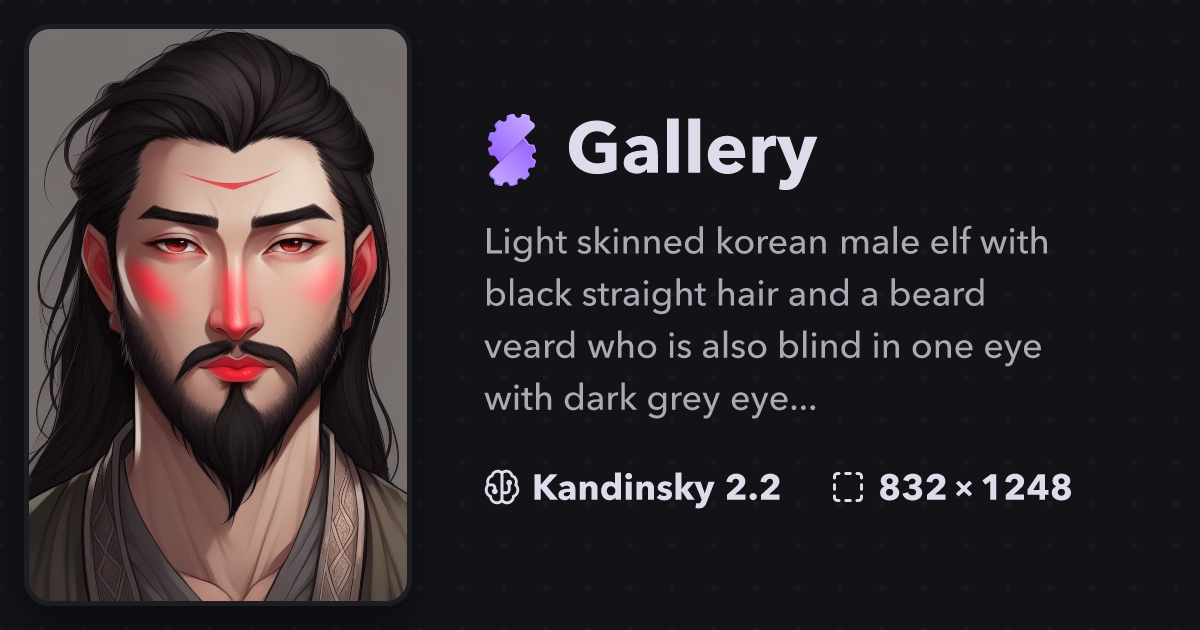 "Light skinned korean male elf with bl..." | Gallery | Stablecog