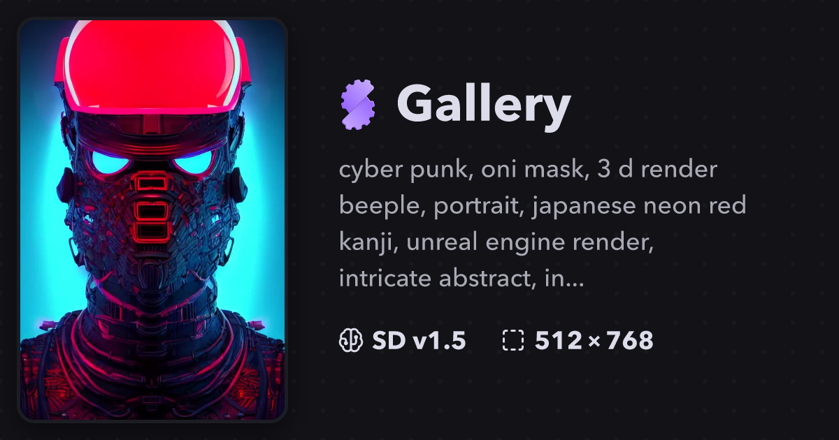 "cyber punk, oni mask, 3 d render beep..." | Gallery | Stablecog