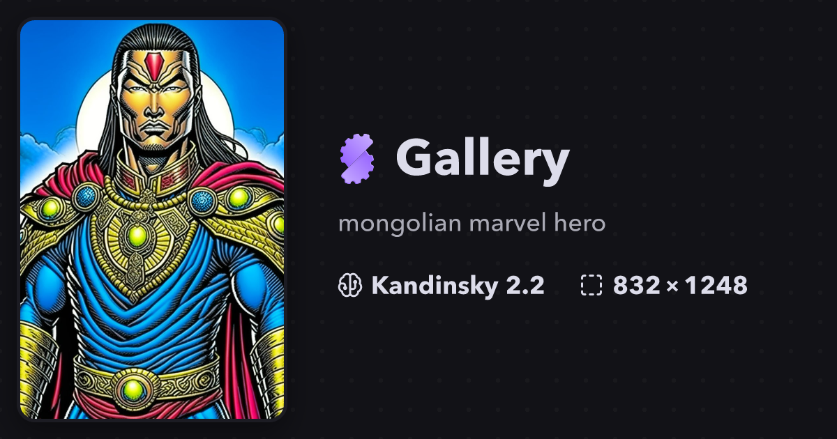 "mongolian marvel hero" | Gallery | Stablecog