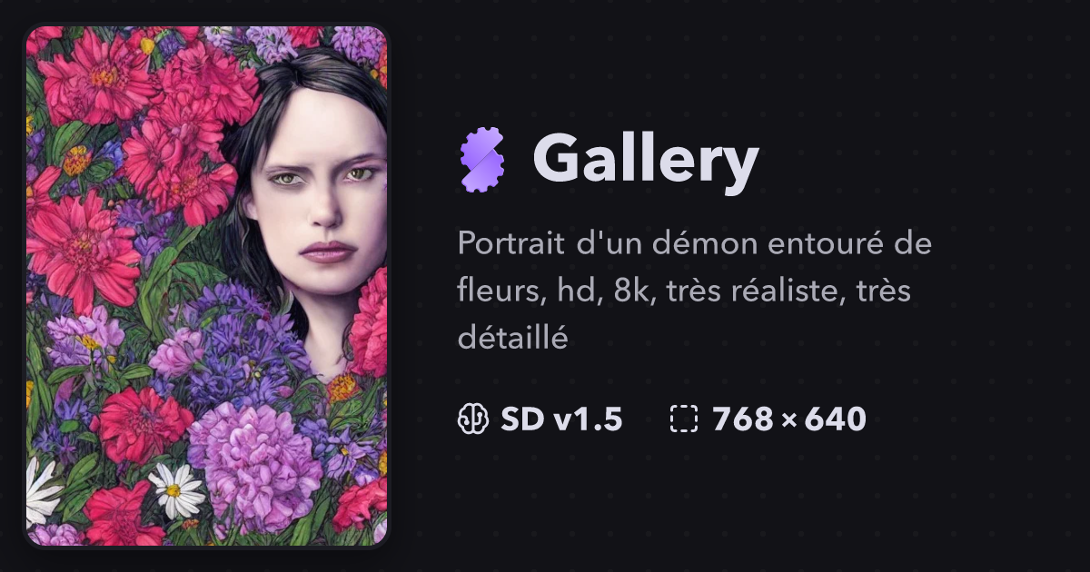 "Portrait d'un démon entouré de fleurs..." | Gallery | Stablecog