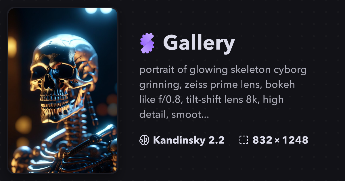 "portrait of glowing skeleton cyborg g..." | Gallery | Stablecog