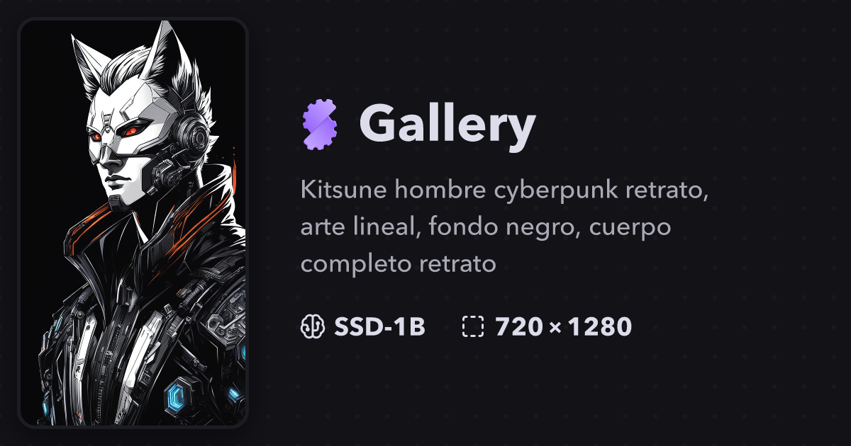 "Kitsune hombre cyberpunk retrato, аrt..." | Gallery | Stablecog