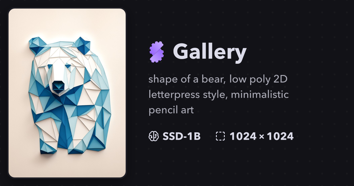 "shape of a bear, low poly 2D letterpress..." | Gallery | Stablecog