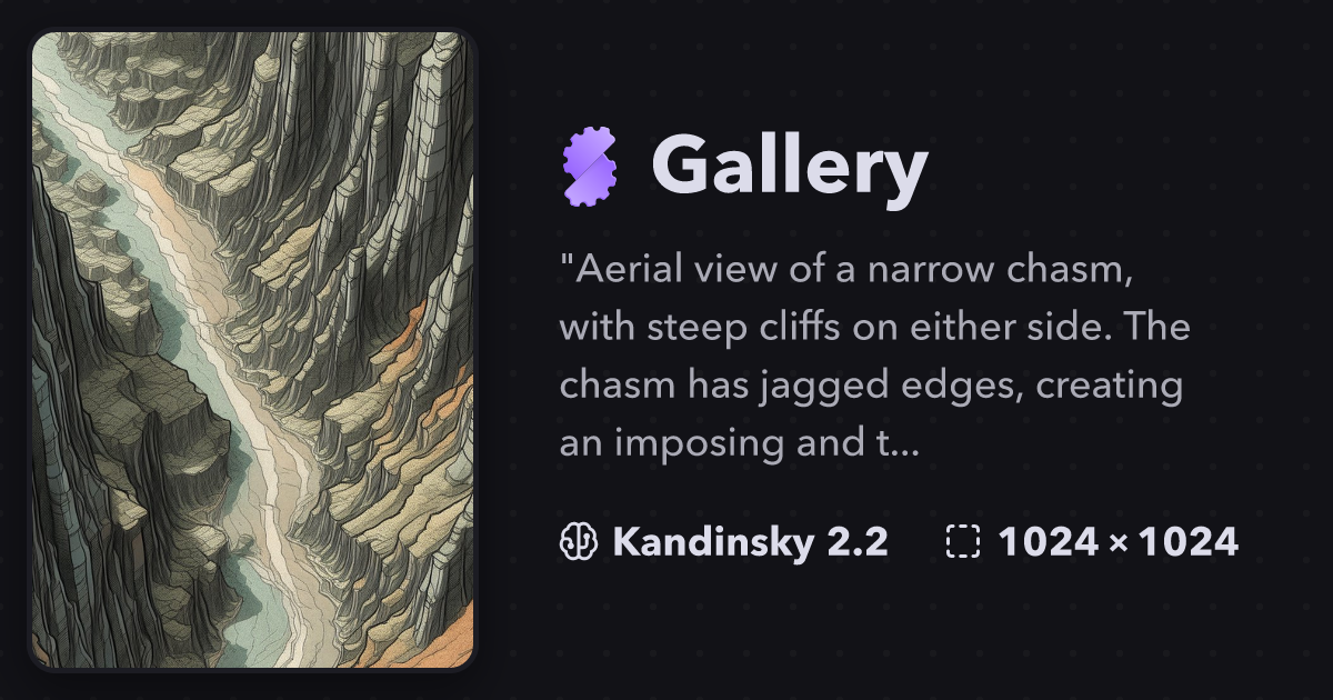 "Aerial view of a narrow chasm, with steep cliffs ... | Gallery