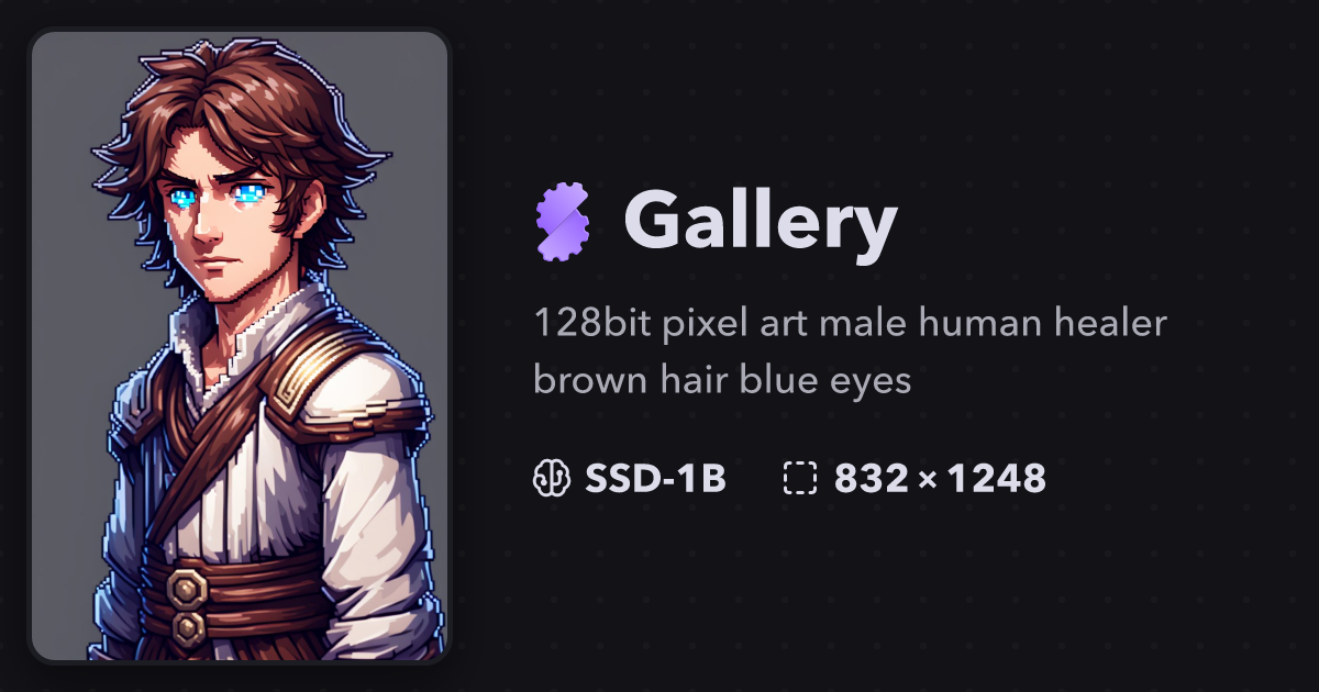 "128bit pixel art male human healer br..." | Gallery | Stablecog