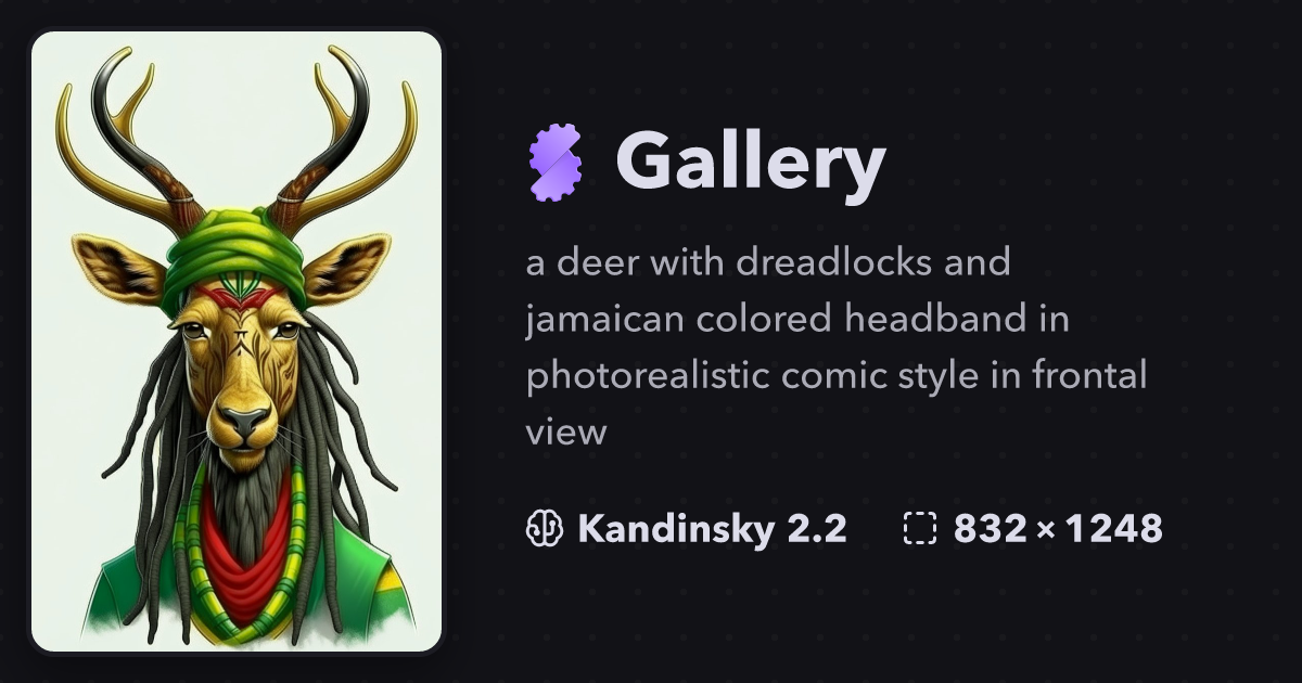 A deer with dreadlocks and jamaican colored headba... | Gallery