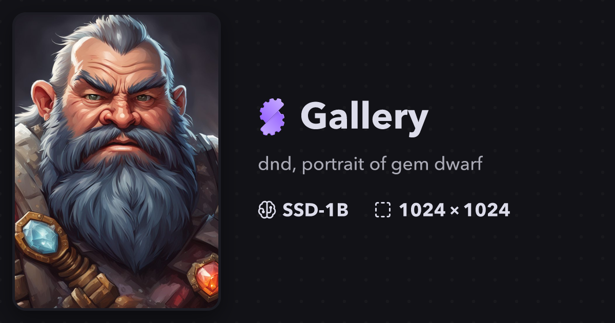 "dnd, portrait of gem dwarf" | Gallery | Stablecog