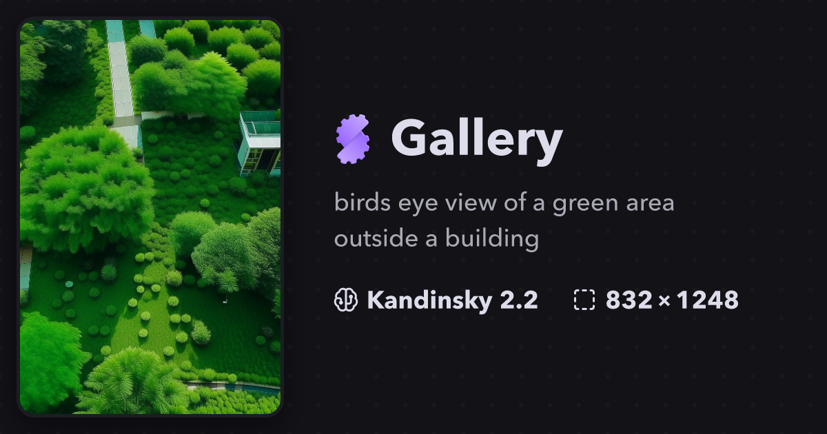 "birds eye view of a green area outsid..." | Gallery | Stablecog
