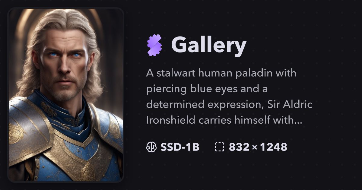 "A stalwart human paladin with piercin..." | Gallery | Stablecog