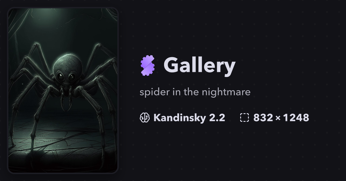 "spider in the nightmare" | Gallery | Stablecog