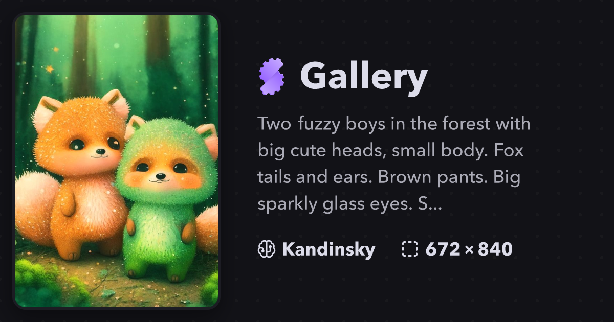 "Two fuzzy boys in the forest with big..." | Gallery | Stablecog