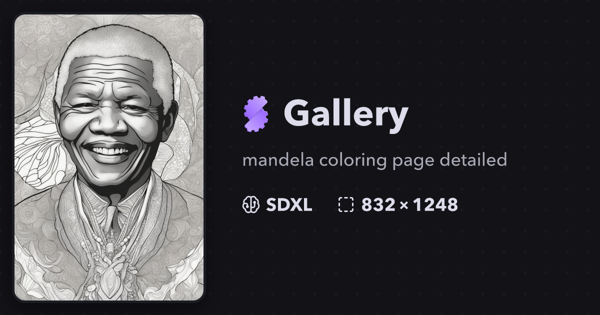"mandela coloring page detailed" | Gallery | Stablecog