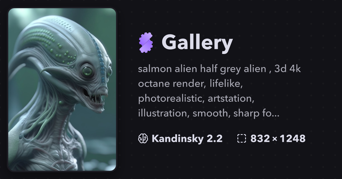 "salmon alien half grey alien , 3d 4k ..." | Gallery | Stablecog