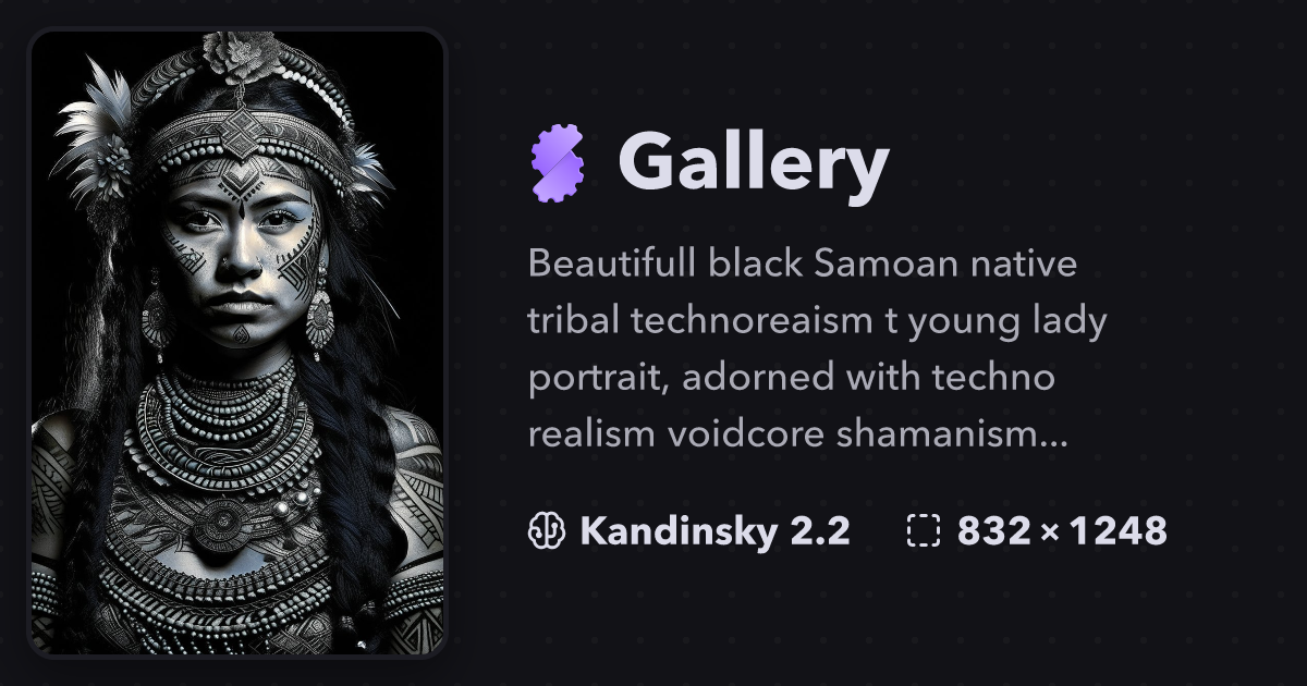 "Beautifull black Samoan native tribal..." | Gallery | Stablecog