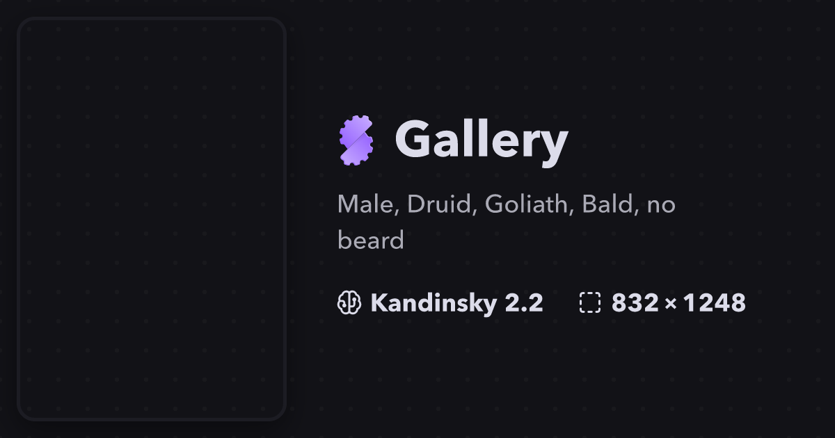 "Male, Druid, Goliath, Bald, no beard" | Gallery | Stablecog