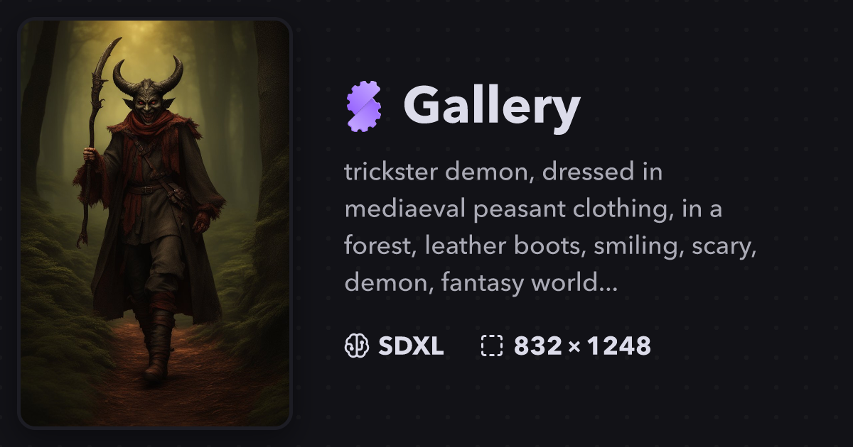 "trickster demon, dressed in mediaeval..." | Gallery | Stablecog