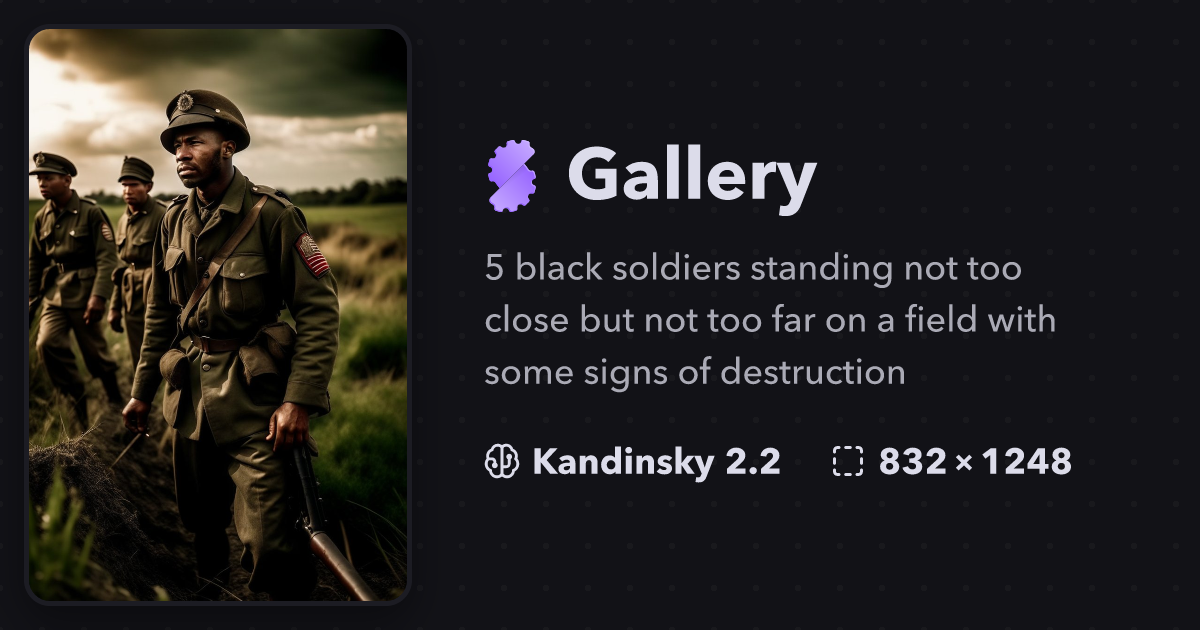 "5 black soldiers standing not too clo..." | Gallery | Stablecog
