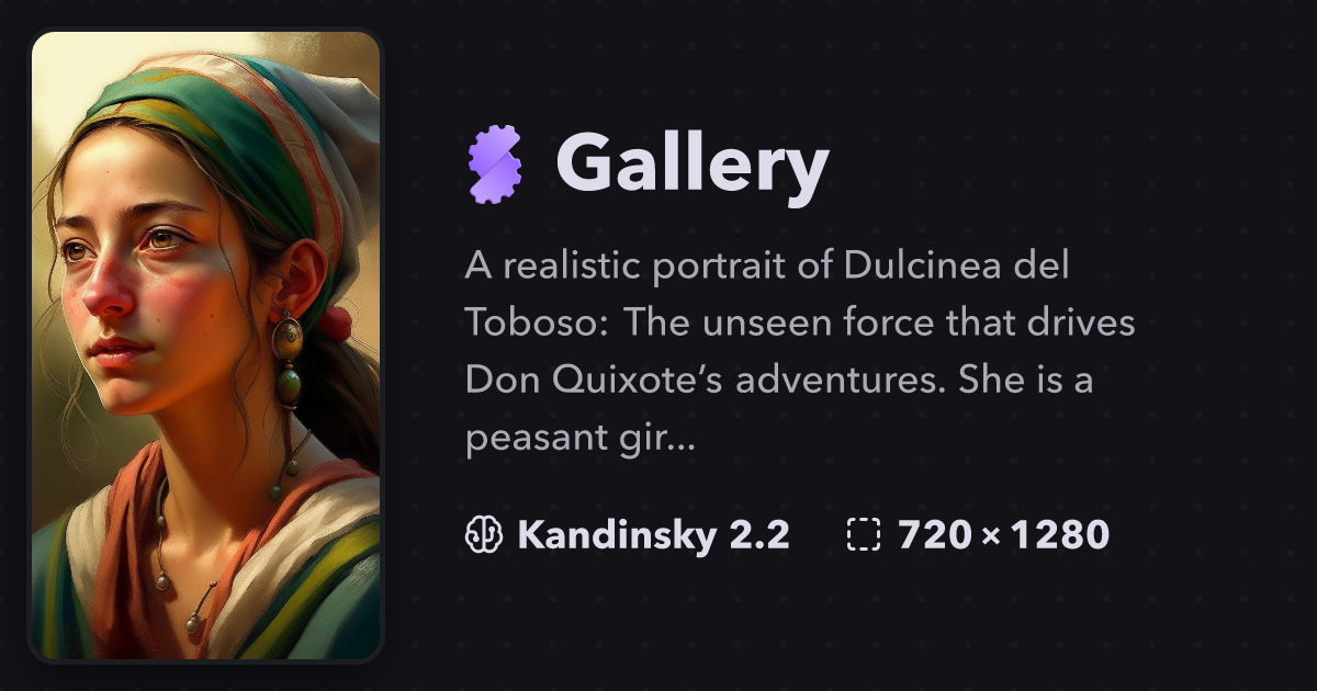 "A realistic portrait of Dulcinea del ..." | Gallery | Stablecog