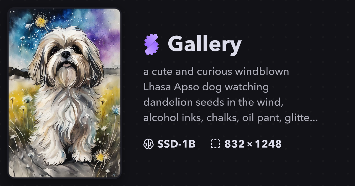 "a cute and curious windblown Lhasa Ap..." | Gallery | Stablecog