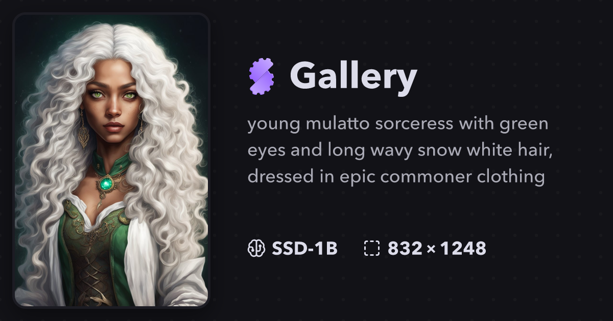 "young mulatto sorceress with green ey..." | Gallery | Stablecog