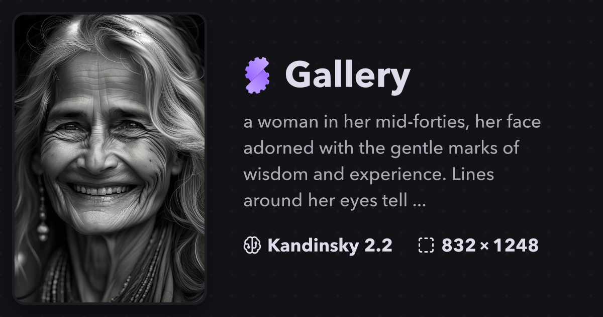 "a woman in her mid-forties, her face ..." | Gallery | Stablecog