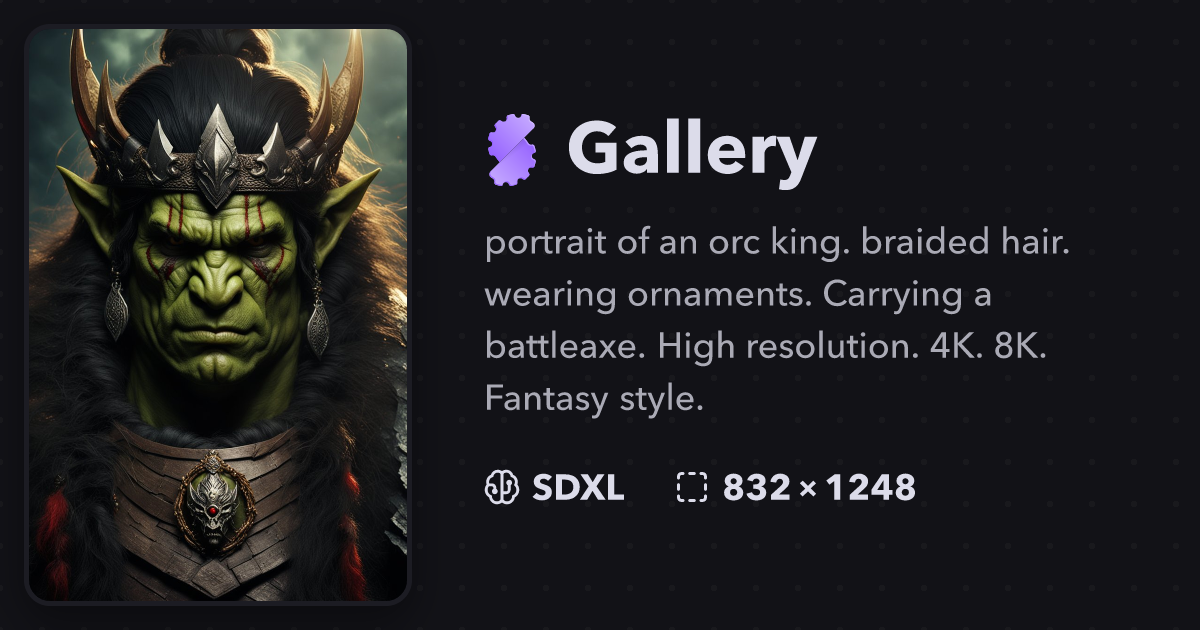 "portrait of an orc king. braided hair..." | Gallery | Stablecog