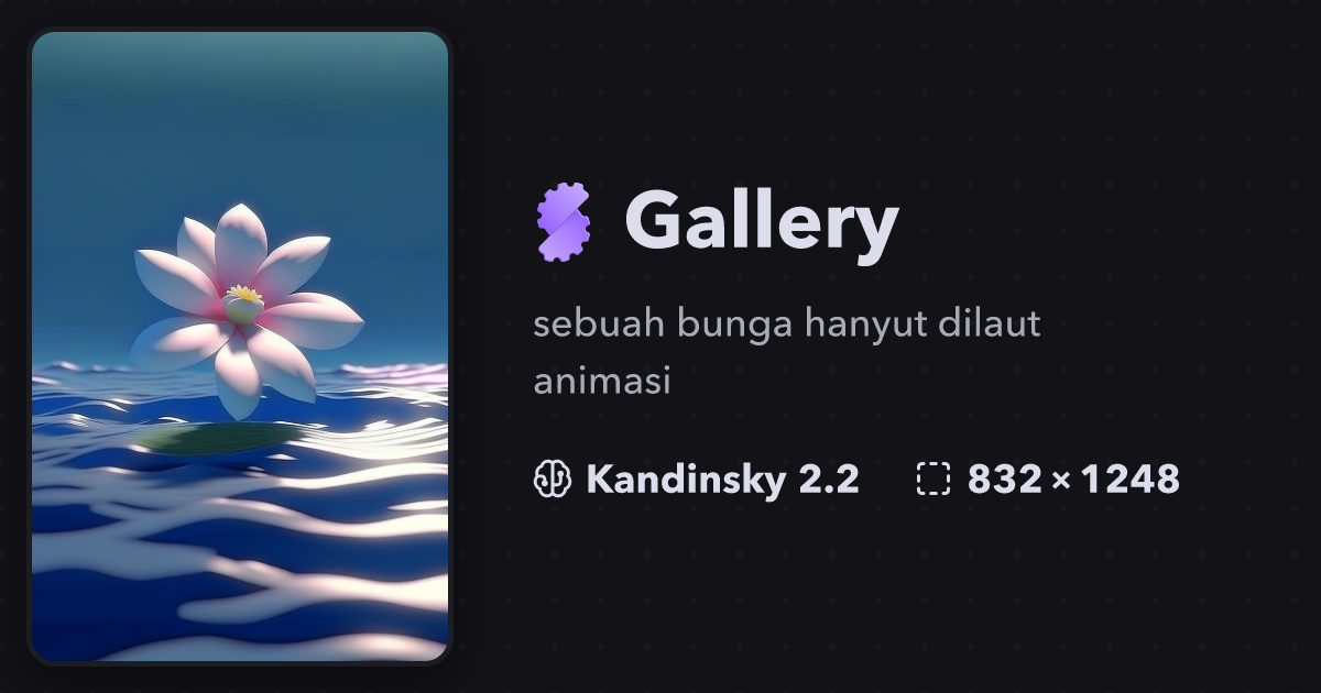 "sebuah bunga hanyut dilaut animasi" | Gallery | Stablecog