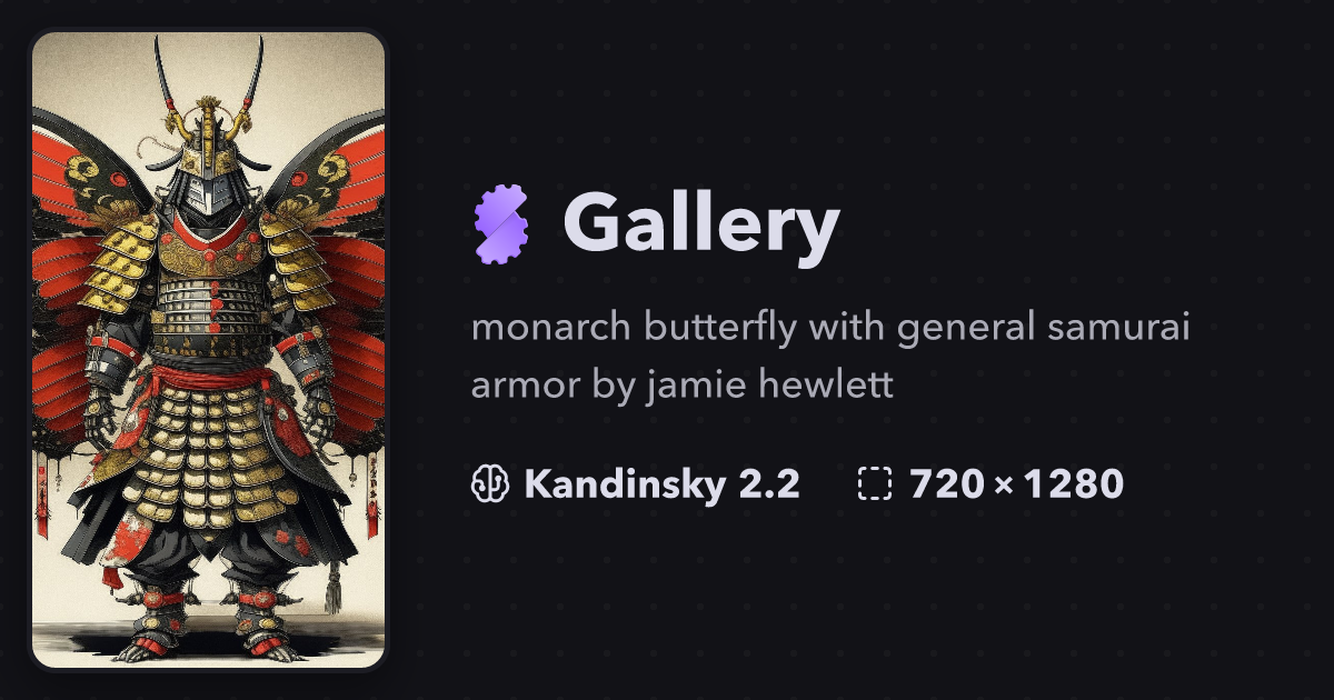 "monarch butterfly with general samurai a..." | Gallery | Stablecog