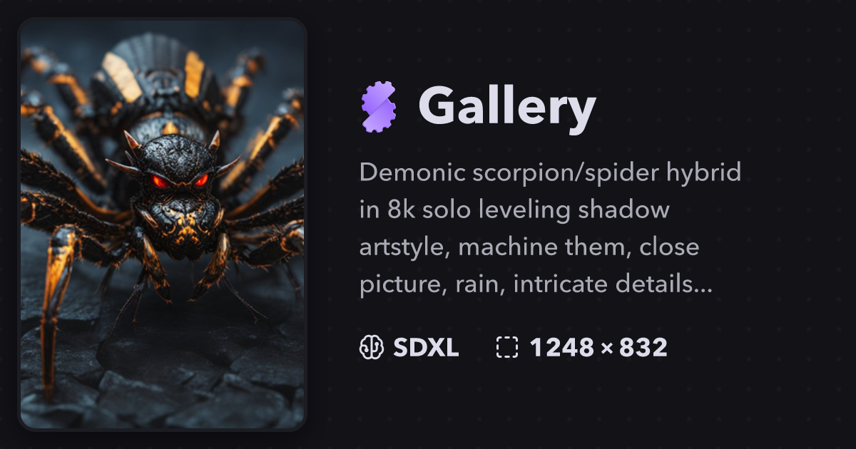 "Demonic scorpion/spider hybrid in 8k ..." | Gallery | Stablecog