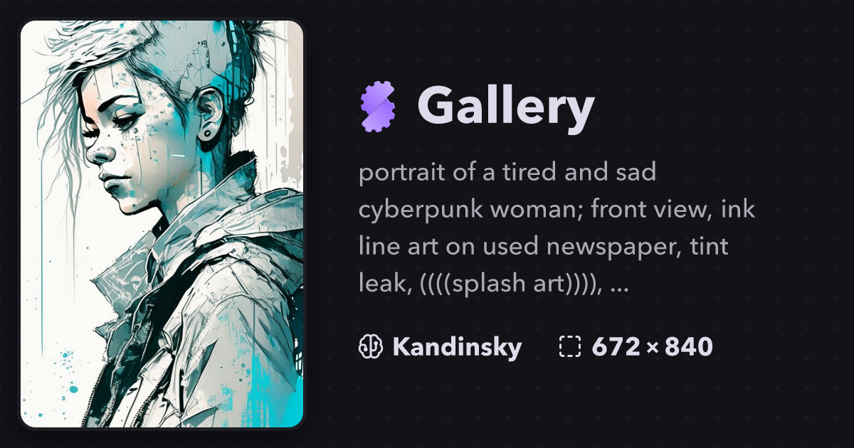 "portrait of a tired and sad cyberpunk..." | Gallery | Stablecog