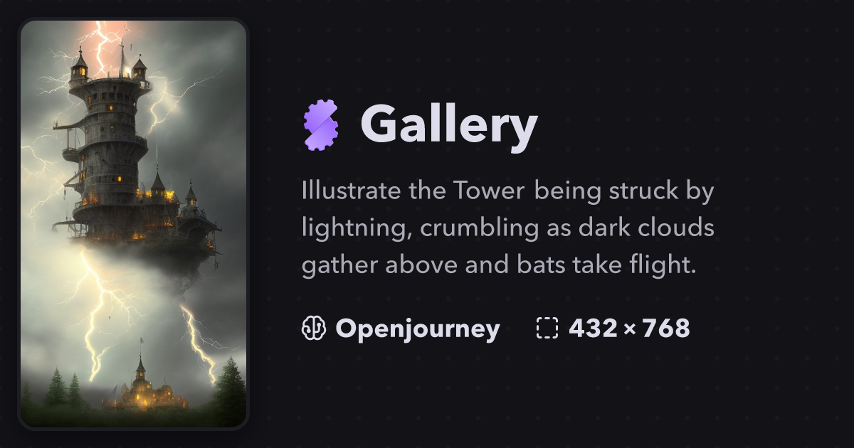 "Illustrate the Tower being struck by ..." | Gallery | Stablecog