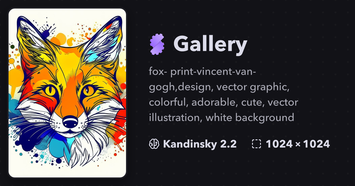 "fox- print-vincent-van-gogh,design, v..." | Gallery | Stablecog